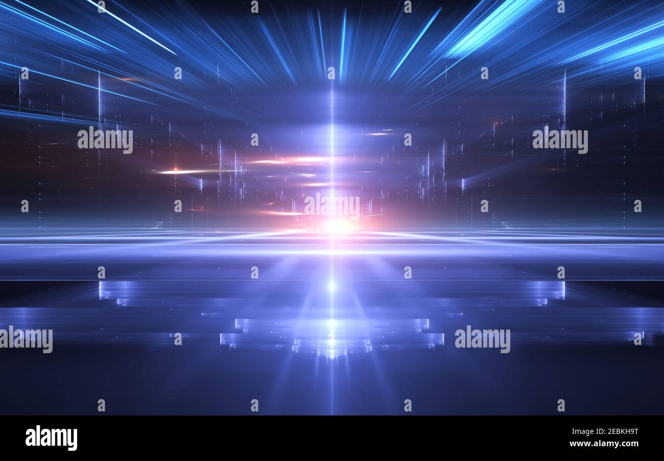 Abstract perspective futuristic technology background. Time warp ...