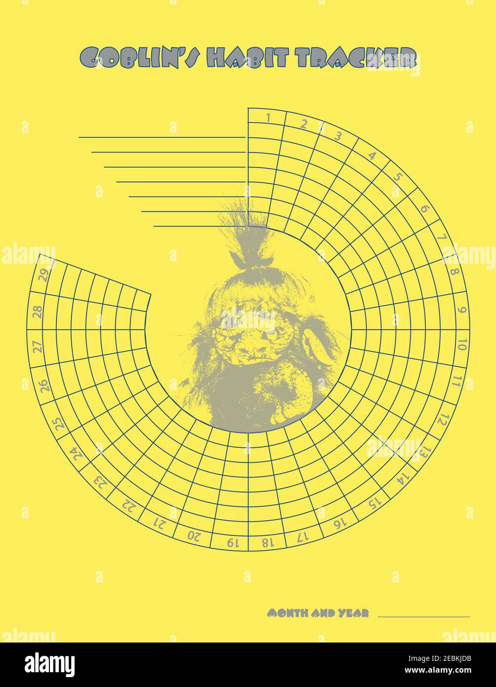 Goblin Habit Tracker Suitable for those with humor. 29 days vector ...