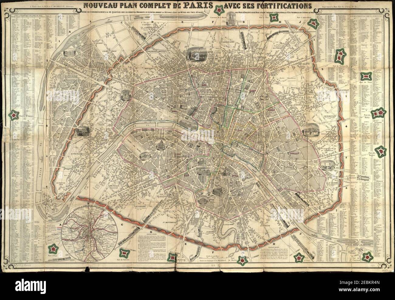 Nouveau plan complet de Paris avec ses fortifications, 1851 - UWM ...