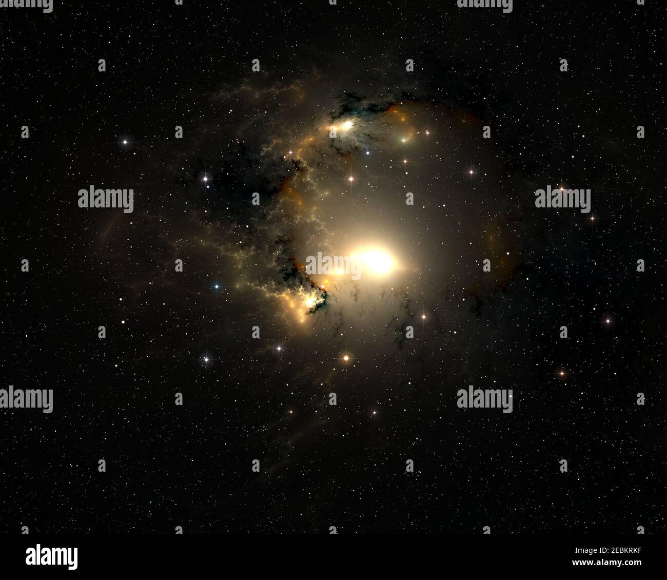 Bright quasar, Supermassive object with extremely strong gravity, 3d ...
