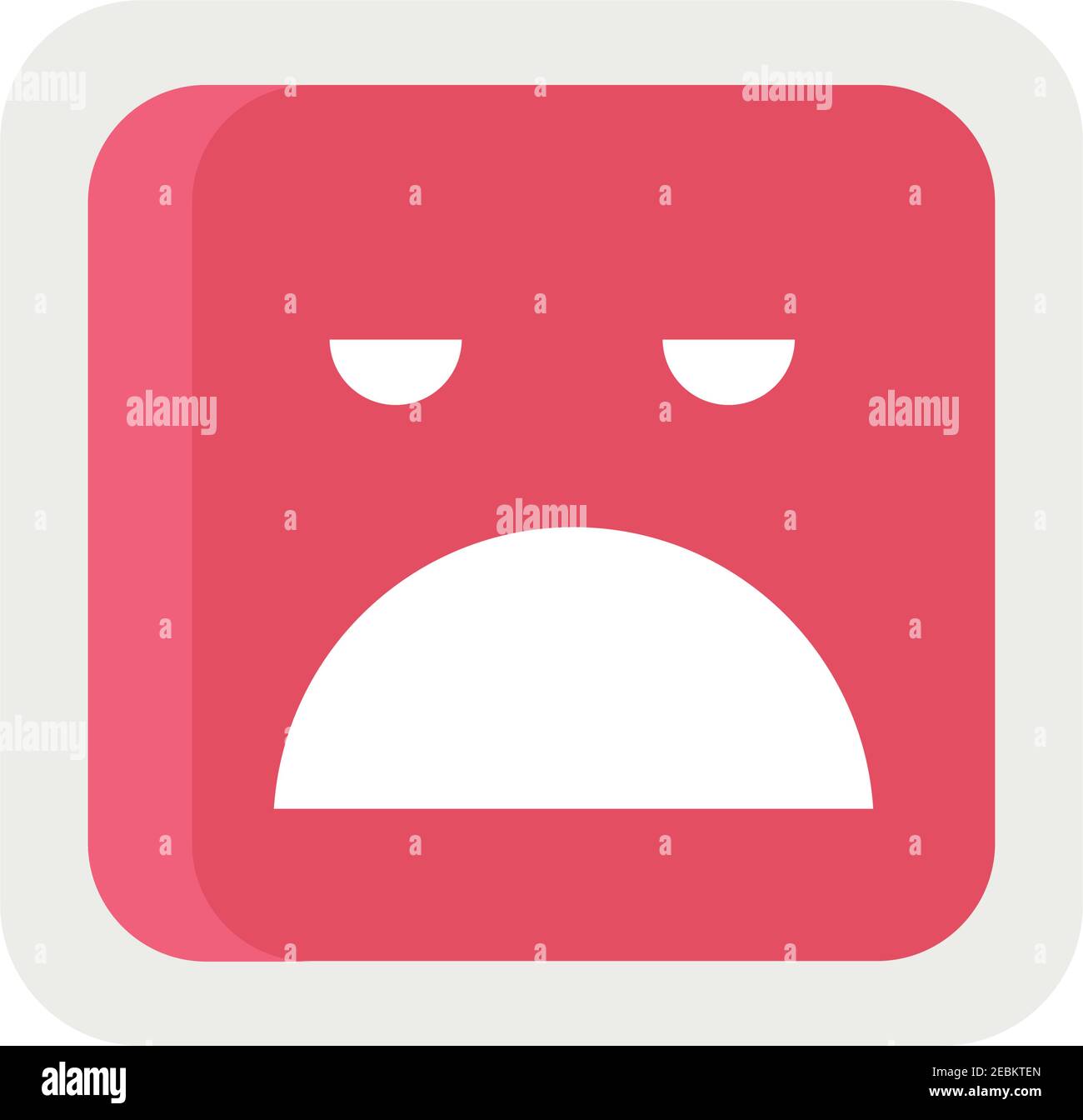 red emoji square sad face icon Stock Vector Image & Art - Alamy