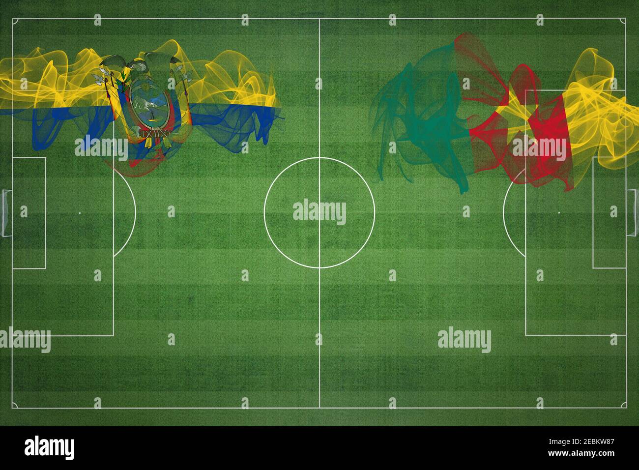 Ecuador vs Cameroon Soccer Match, national colors, national flags ...