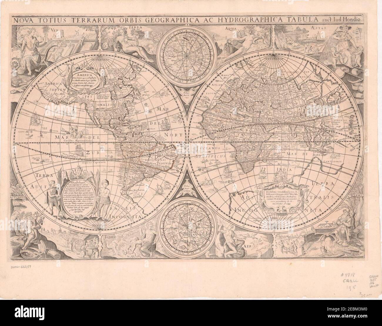 Nova totius terrarum orbis geographica ac hydrographica tabula Stock Photo - Alamy