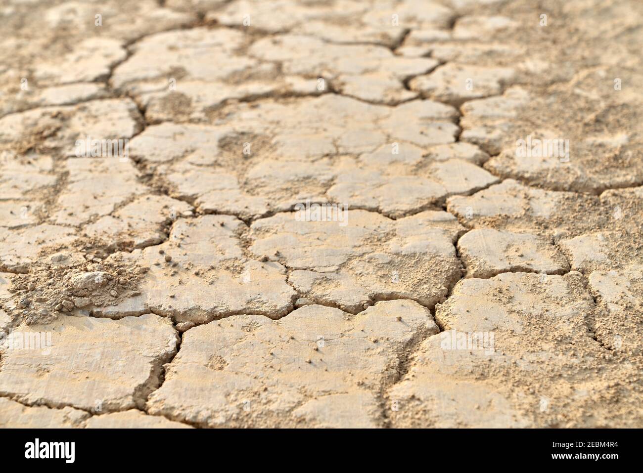 Top view of cracks and dry land without water. Concept of drought ...
