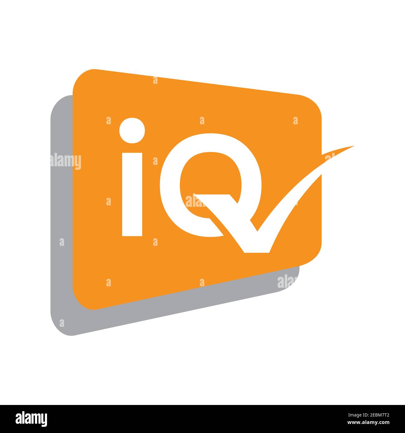 Letter iQ simple symbol vector template on the white background ...