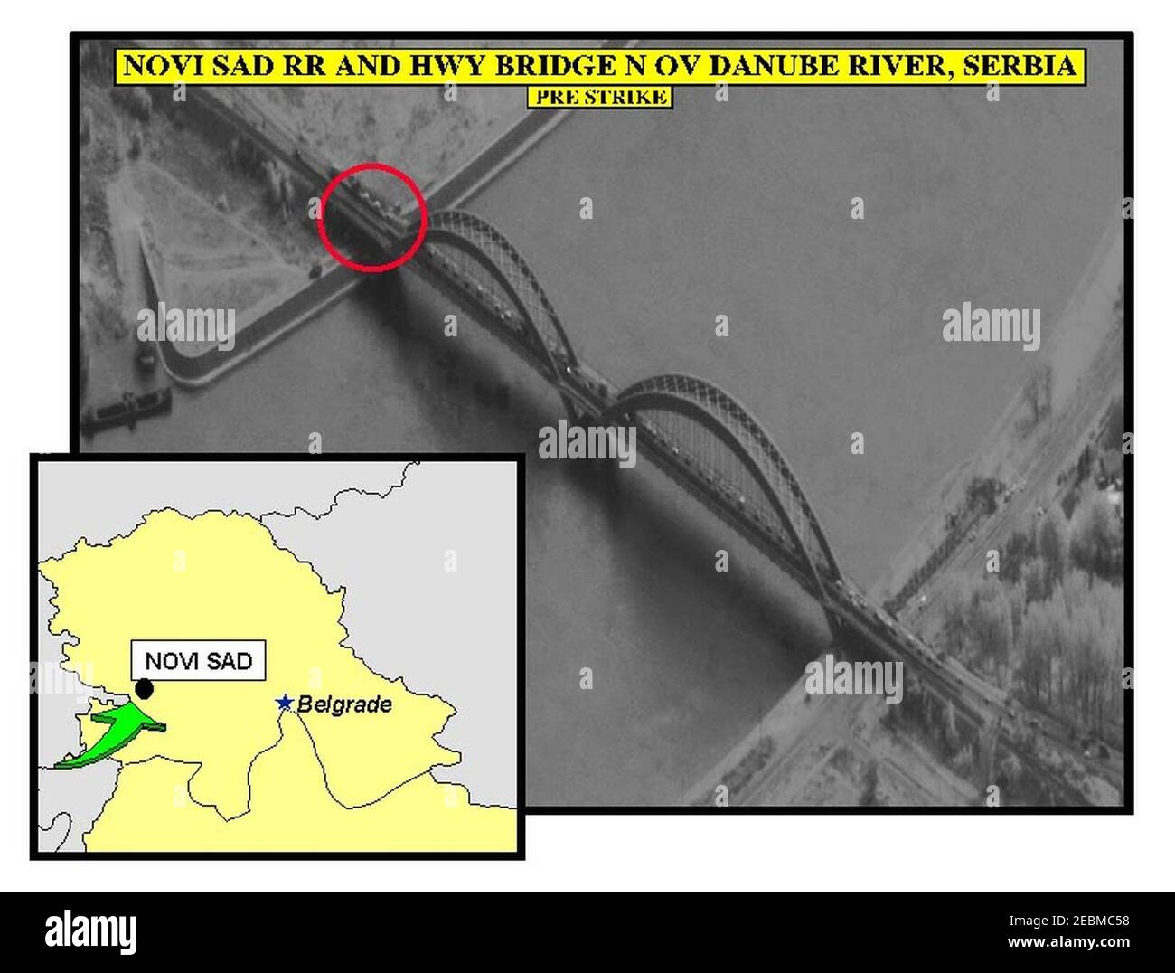 Novi Sad Railway bridge NATO strike assessment 19999 Stock Photo - Alamy