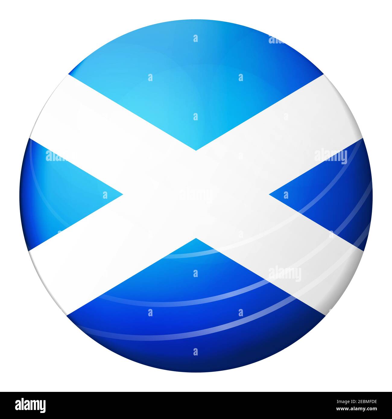 Glass light ball with flag of Scotland. Round sphere, template icon ...