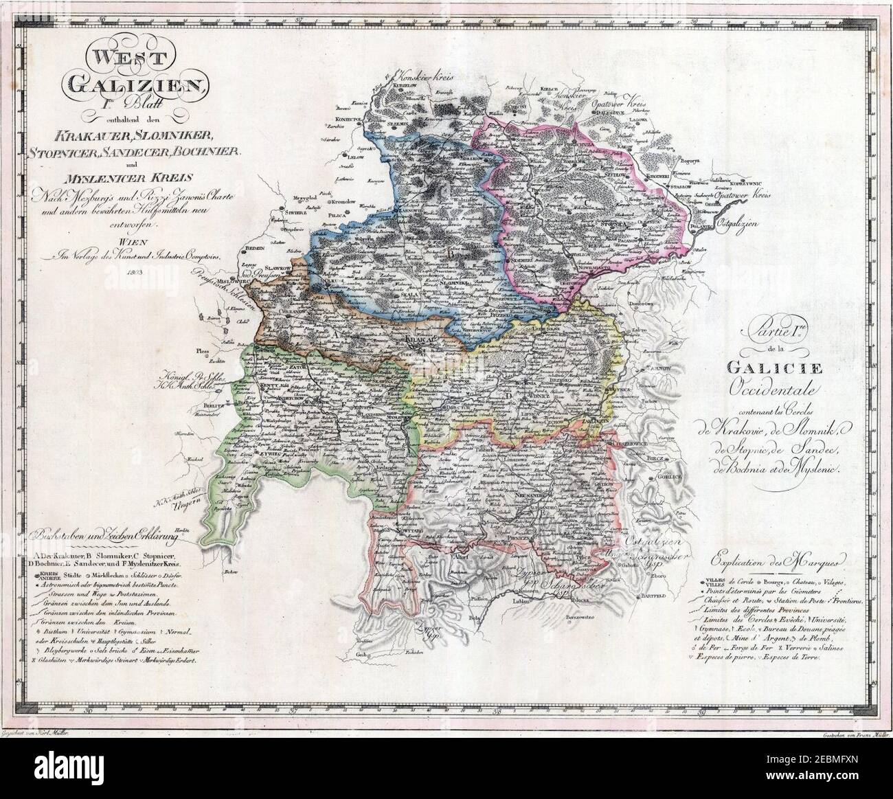 Nowa Galicja Mapa - Kraków - Słomniki - Stopnica oraz Bochnia ...