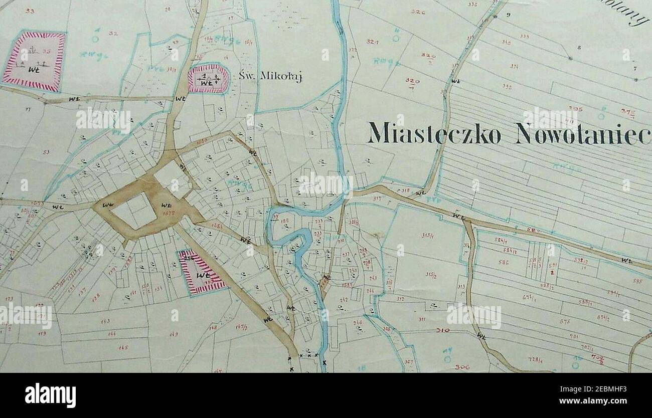 Nowoatniec - mapa katastralna (1852 Stock Photo - Alamy