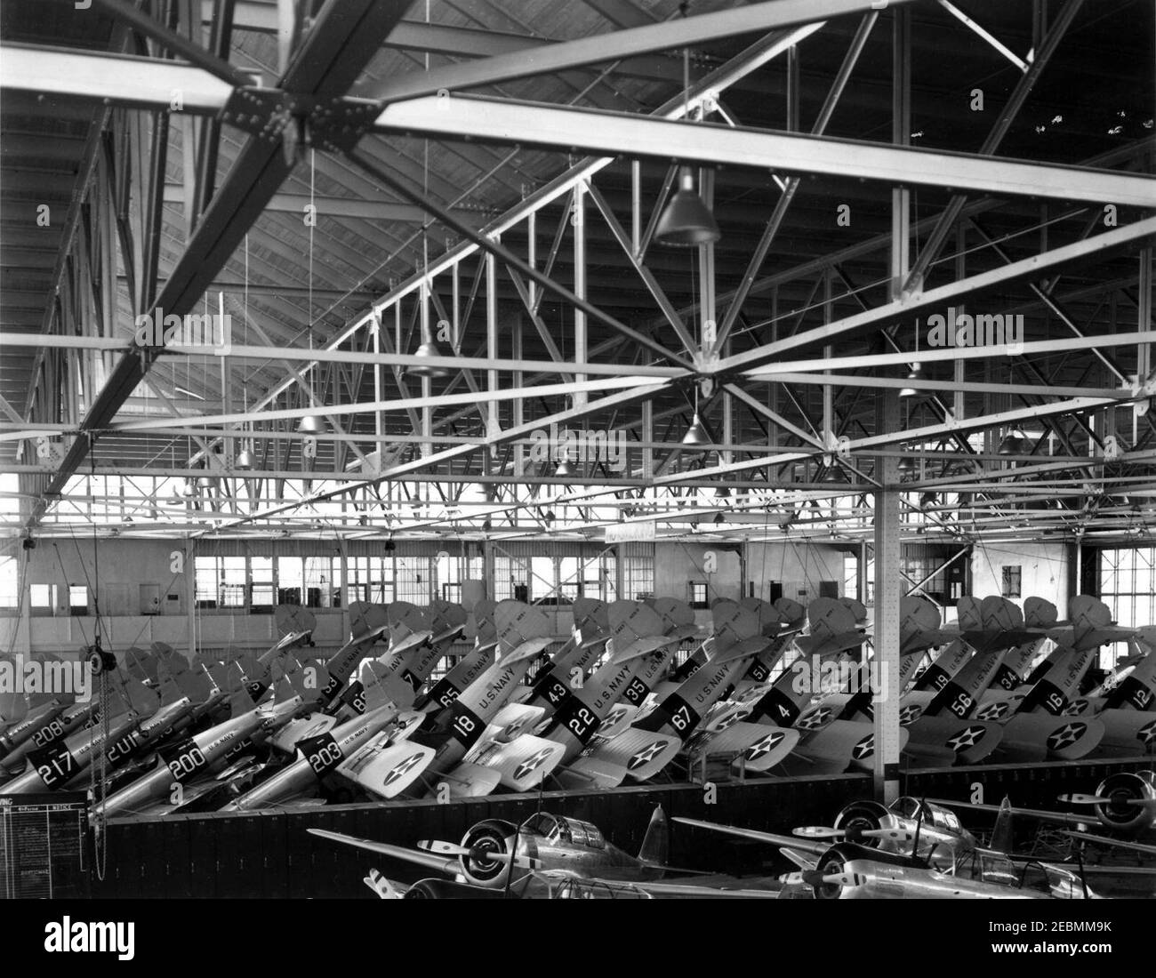 NR-1s and N2S packed in NAS Jax hangar 1941 Stock Photo - Alamy
