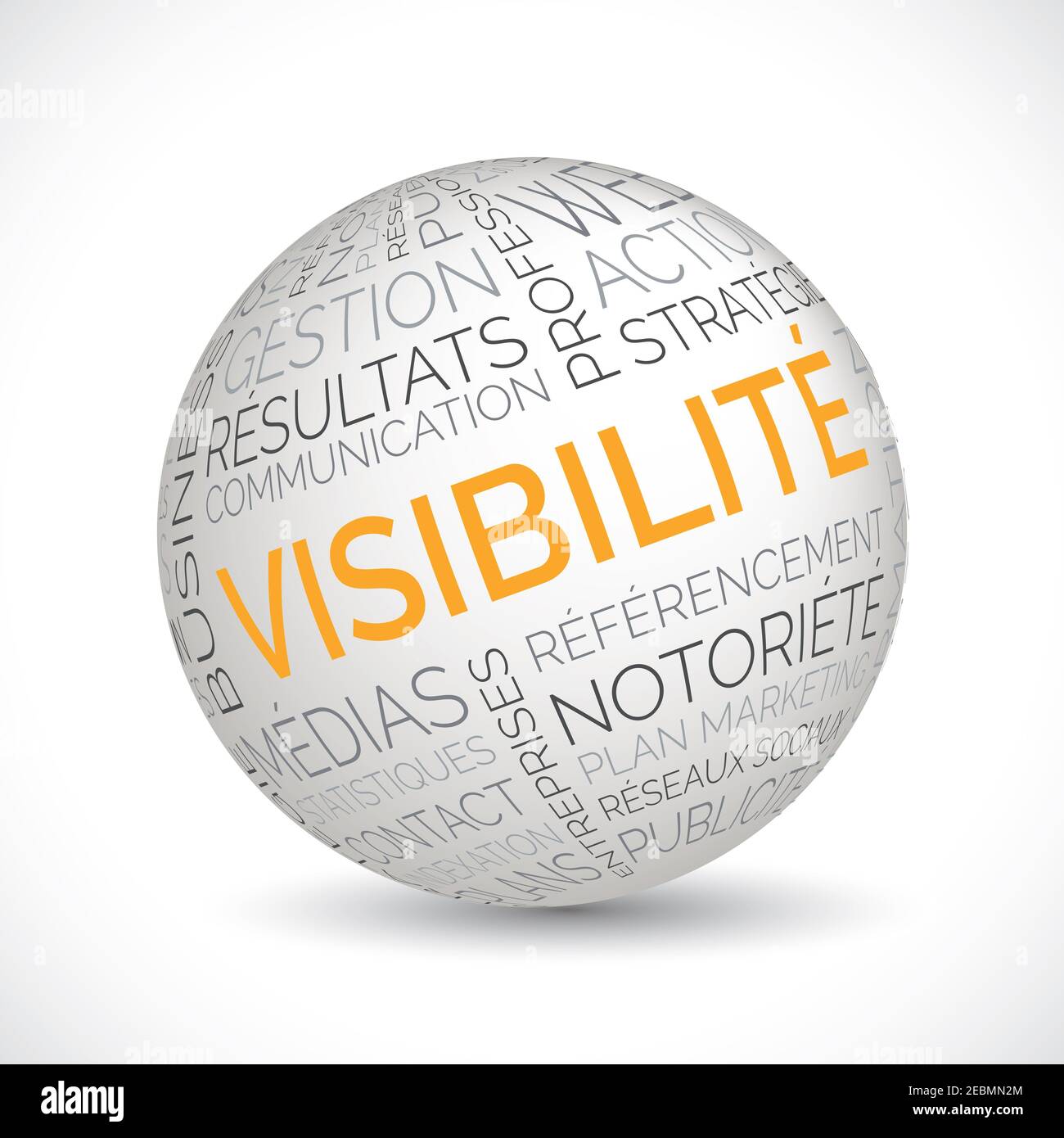 French visibility theme sphere with keywords Stock Photo - Alamy