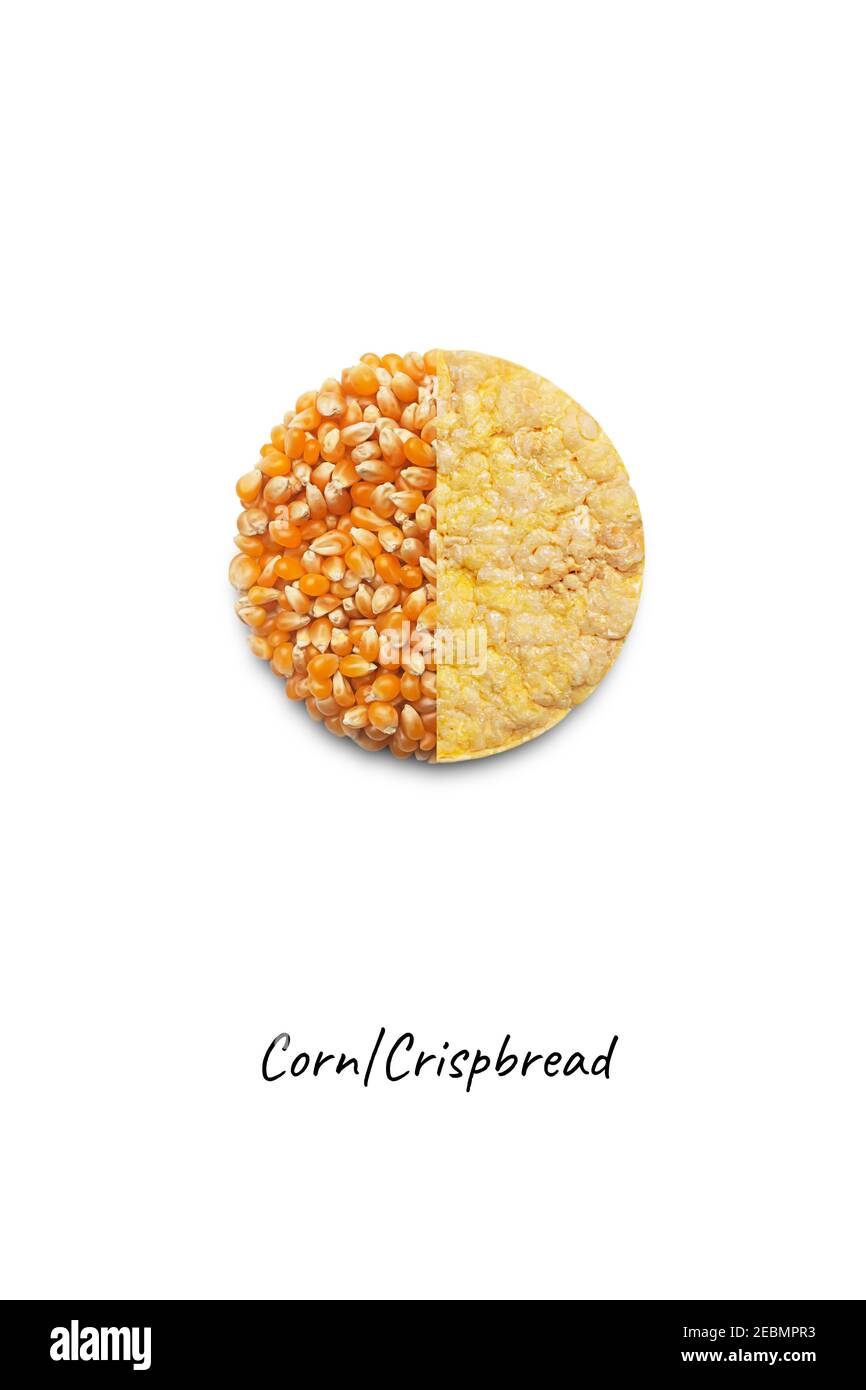 Whole grain crispbread and corn isolated on white Stock Photo - Alamy
