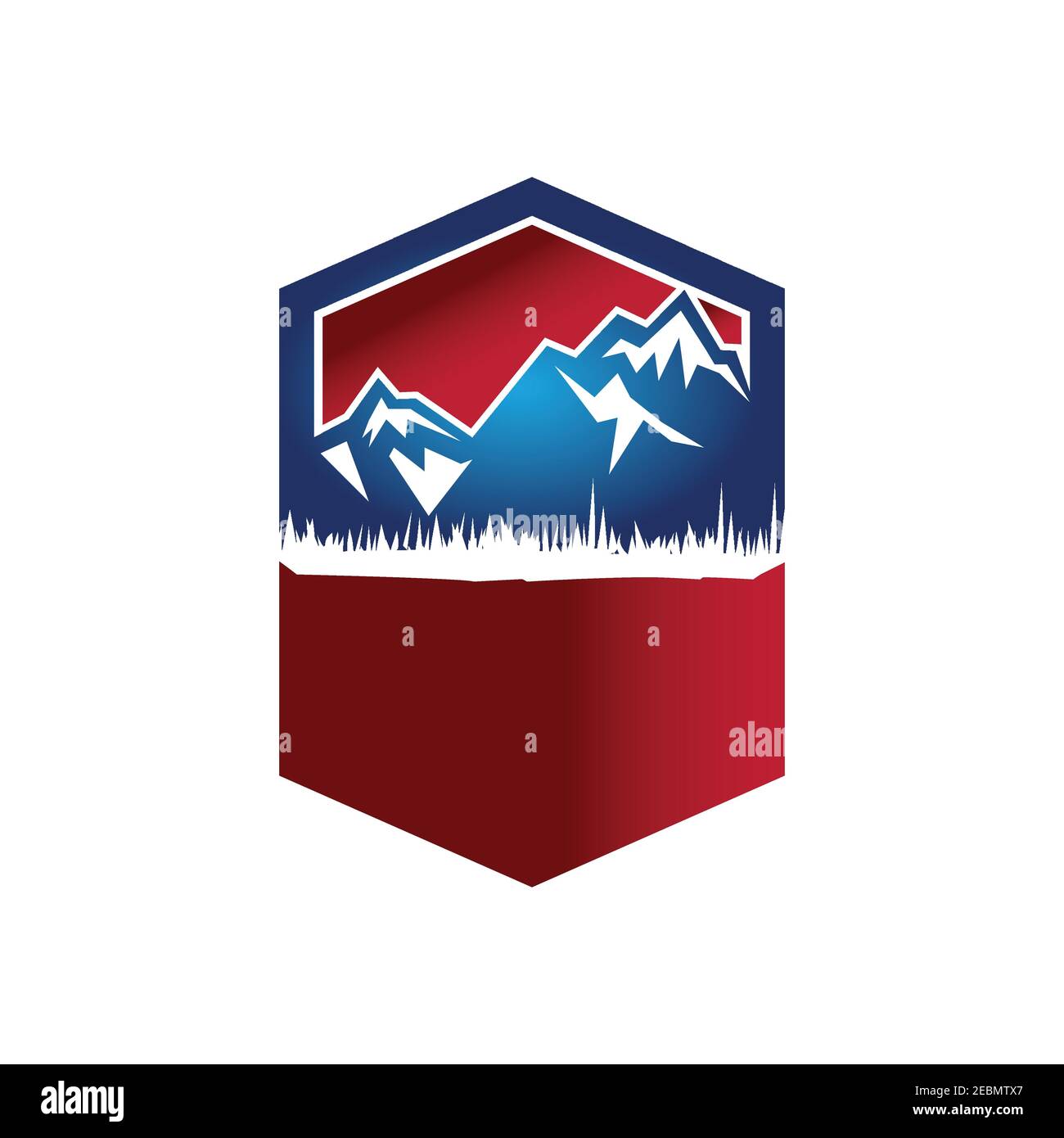 Illustration design snow mountain landscape for element design. Vector ...