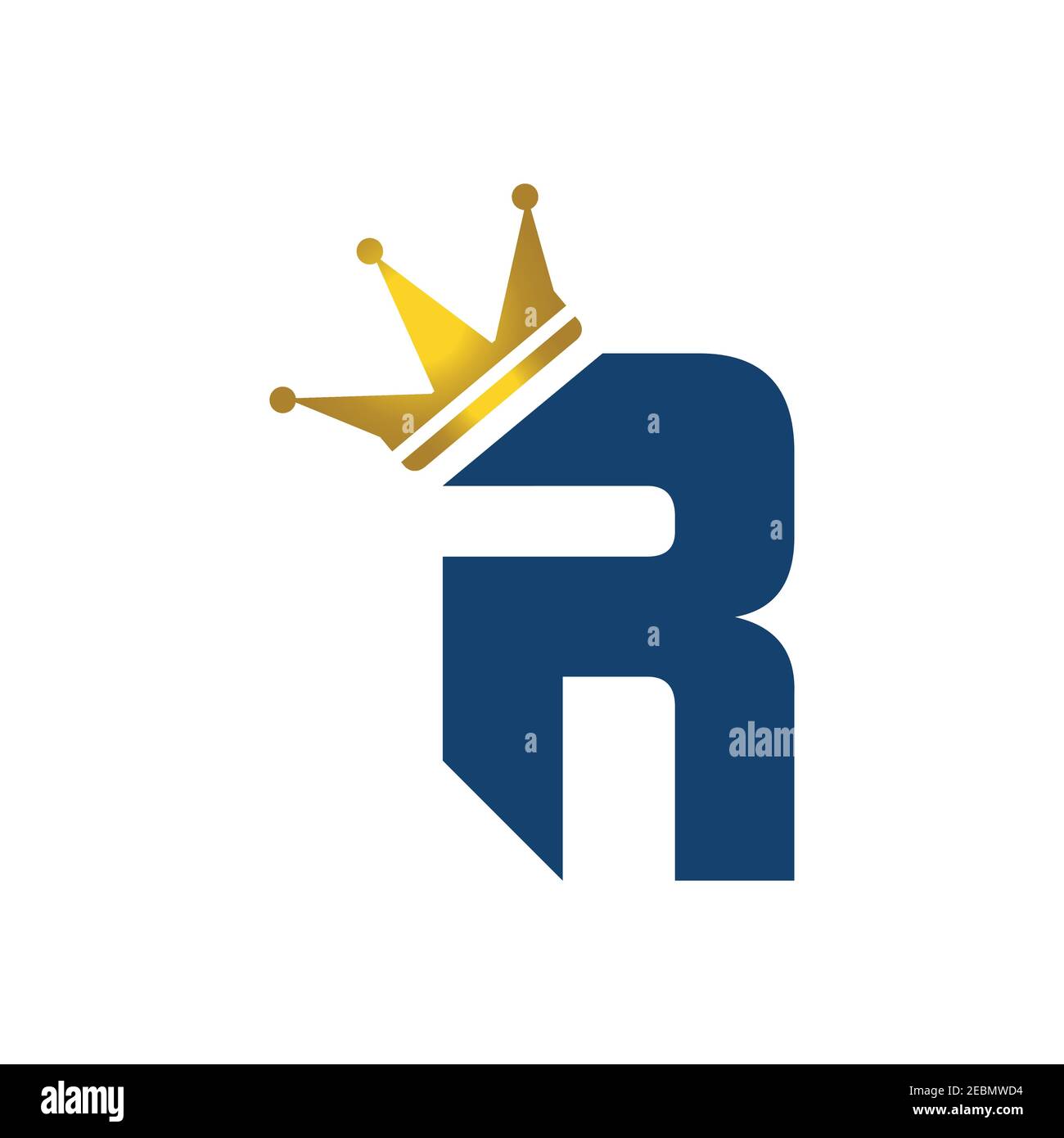 Collection design letter R with crown on the white background. Vector ...