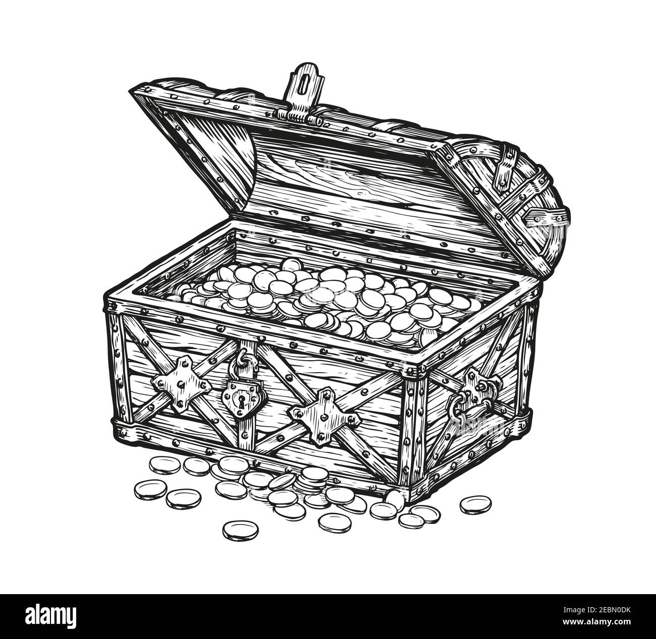 Drawing treasure chest Stock Vector Images - Alamy