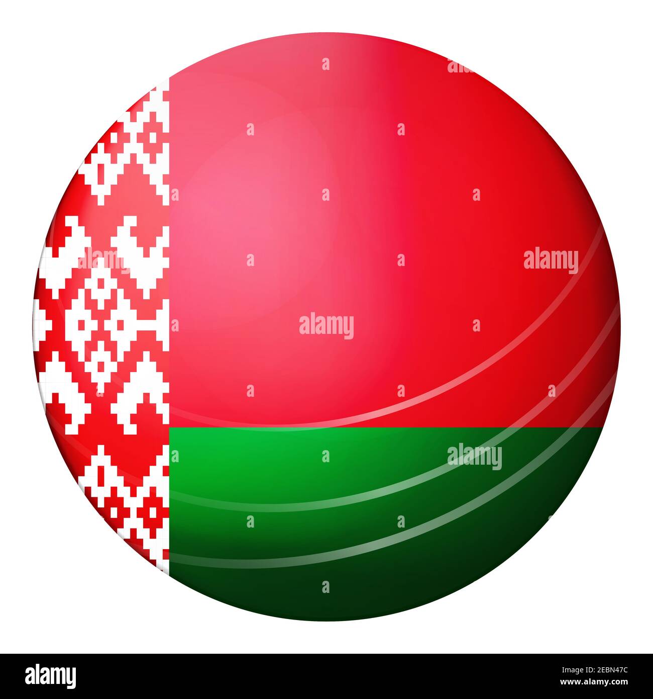 Glass light ball with flag of Belarus. Round sphere, template icon ...