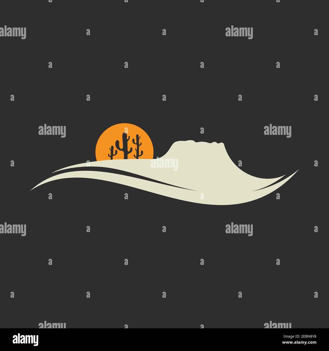 Flat desert landscape Stock Vector Images - Alamy