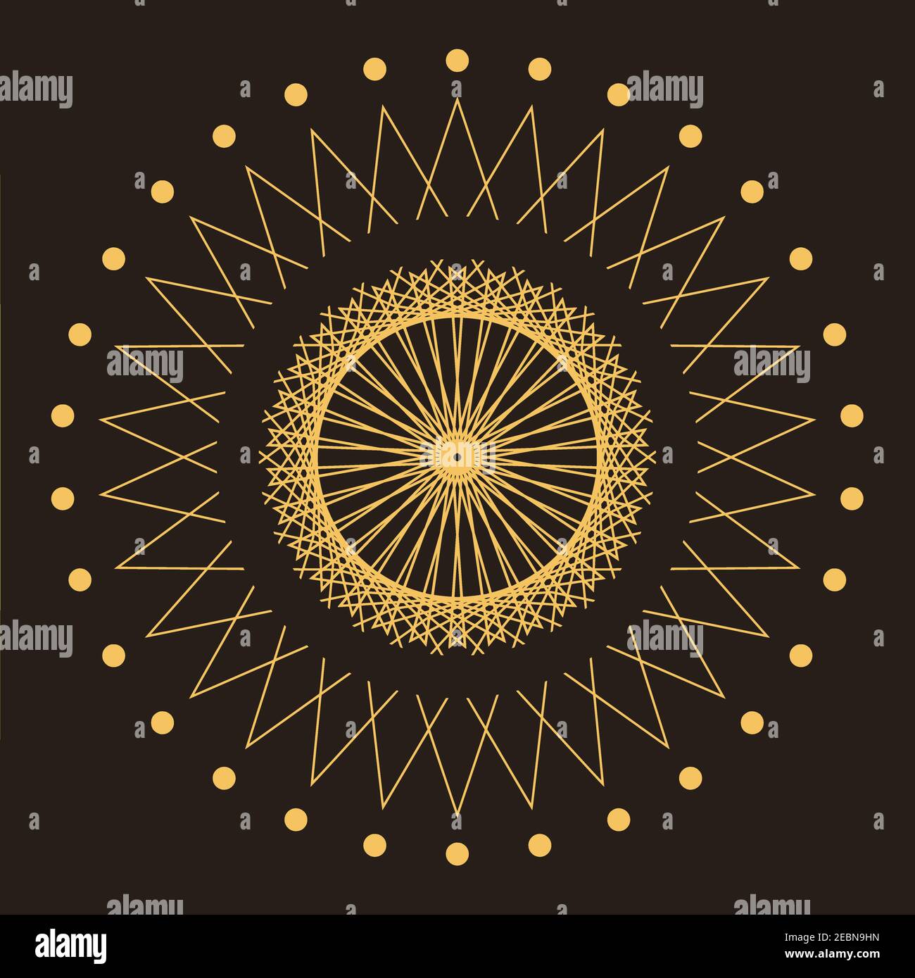 round circular ornamental mandala outline polygon art Stock Vector ...