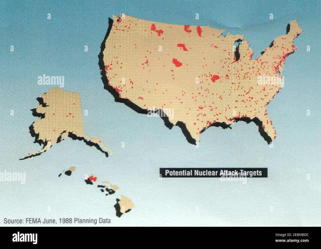 Nuclear map of the U.S Stock Photo - Alamy