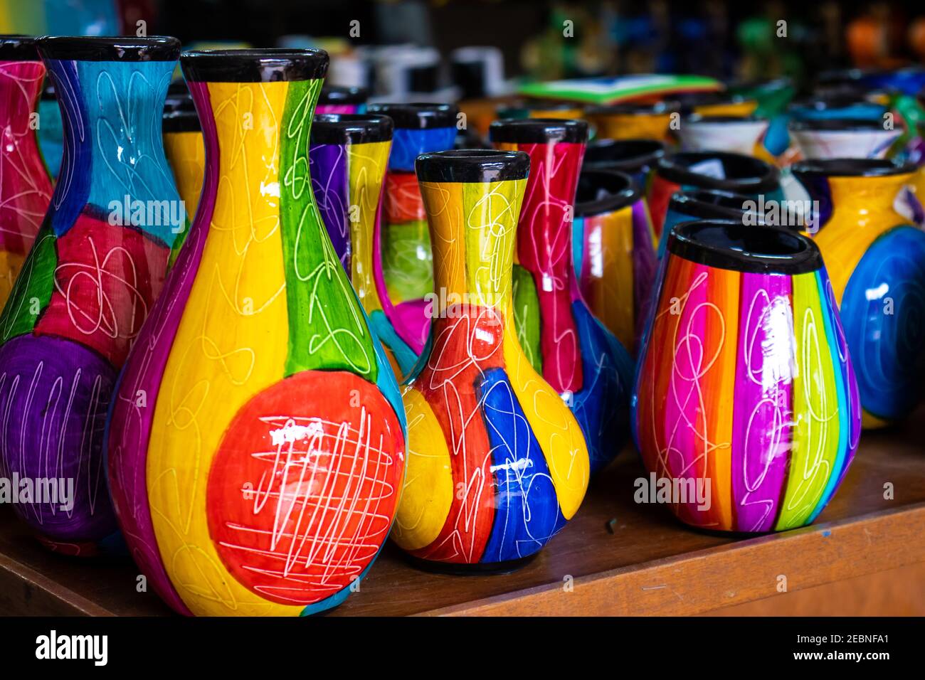 Beautiful traditional handicrafts of the small town of Raquira in ...