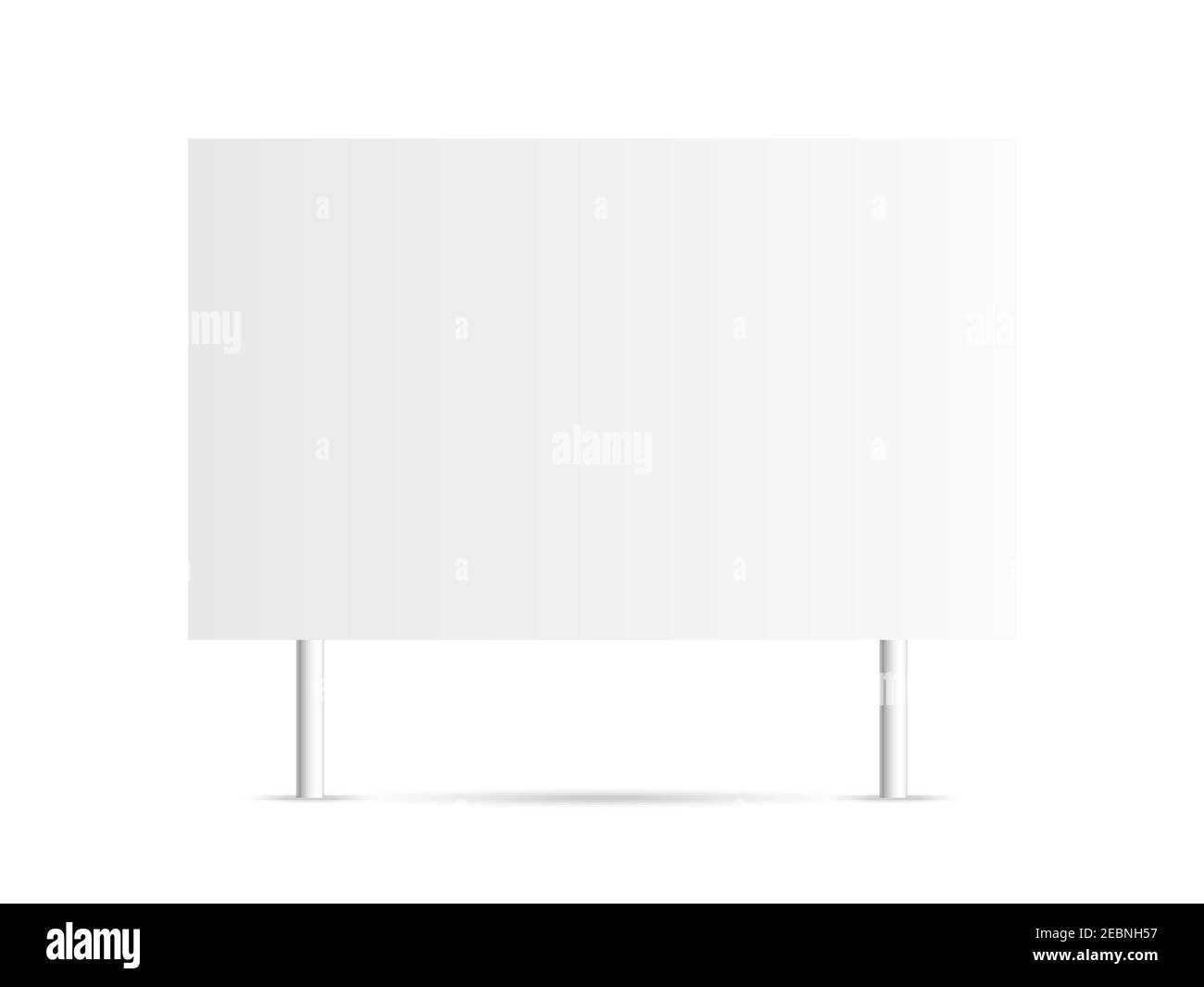 Sign blank on white backdrop. Isolated board mockup. Empty billboard ...