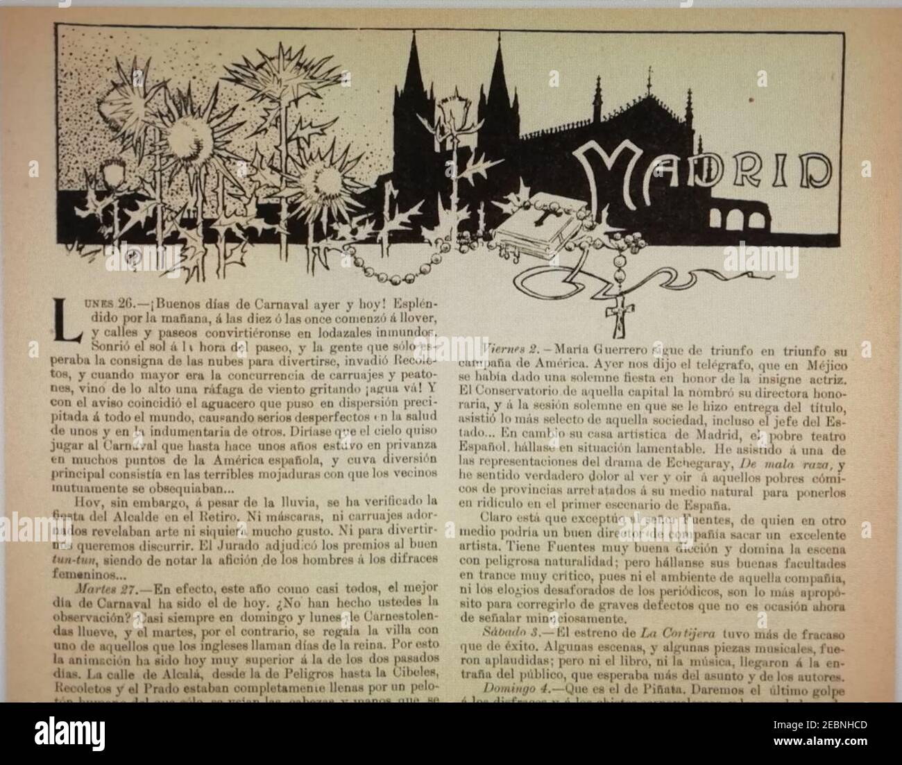 Nuevo Mundo, Madrid, Mar 7th 1900, by Mariano Pedrero Stock Photo - Alamy