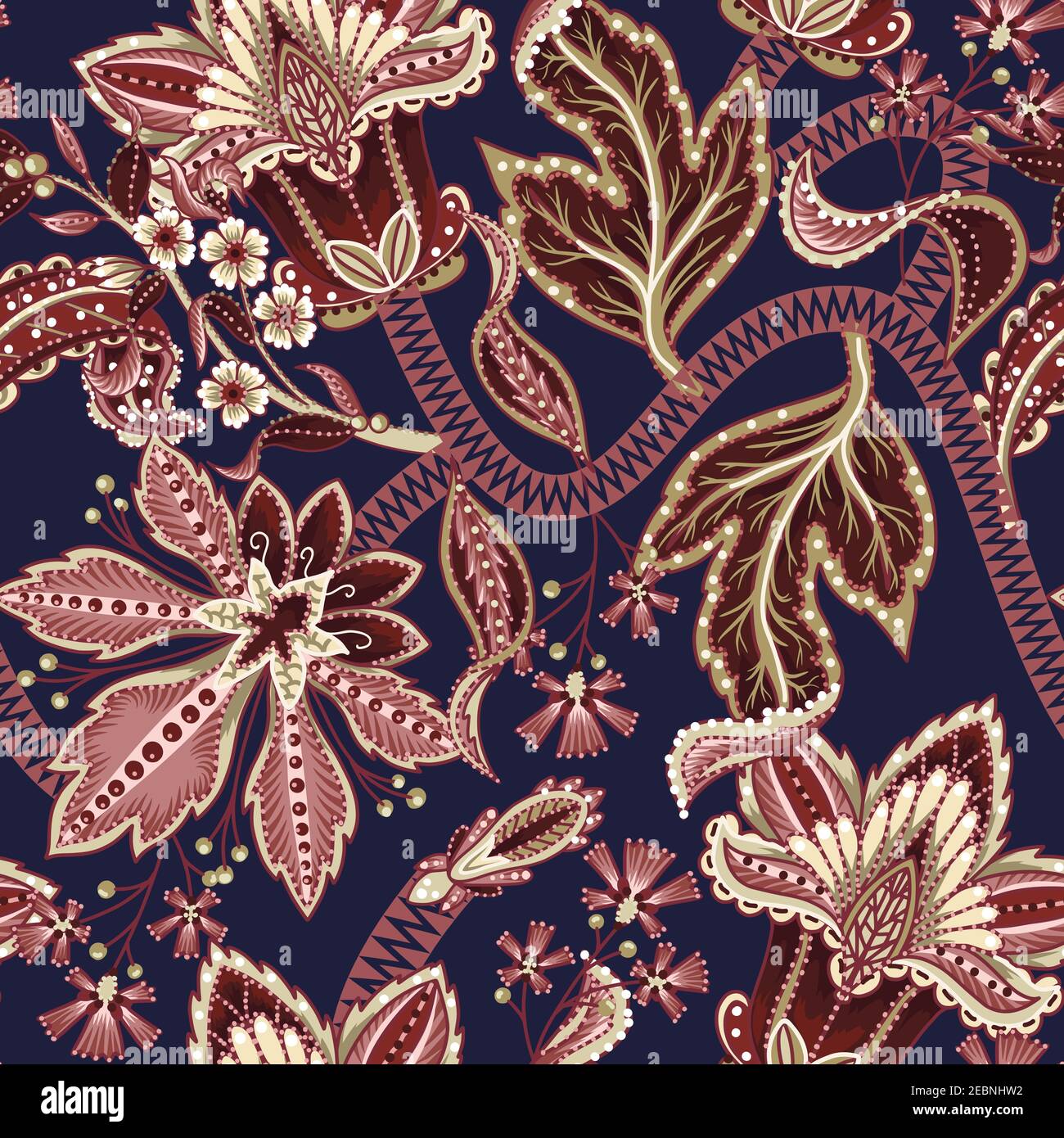 Ethnic seamless pattern with Indian ornament. Vector Stock Vector Image ...