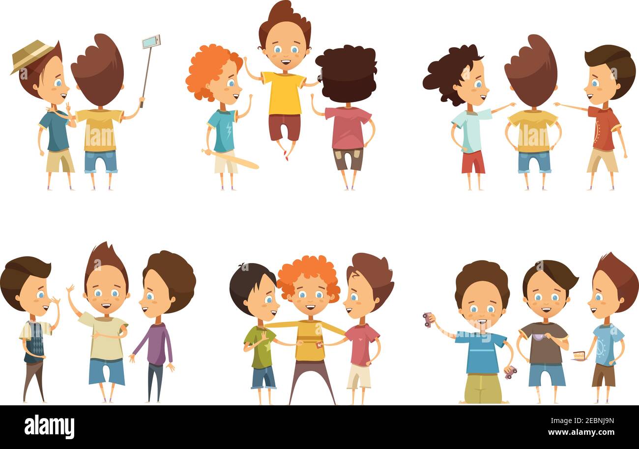 Groups of boys in colorful clothing with accessories during ...