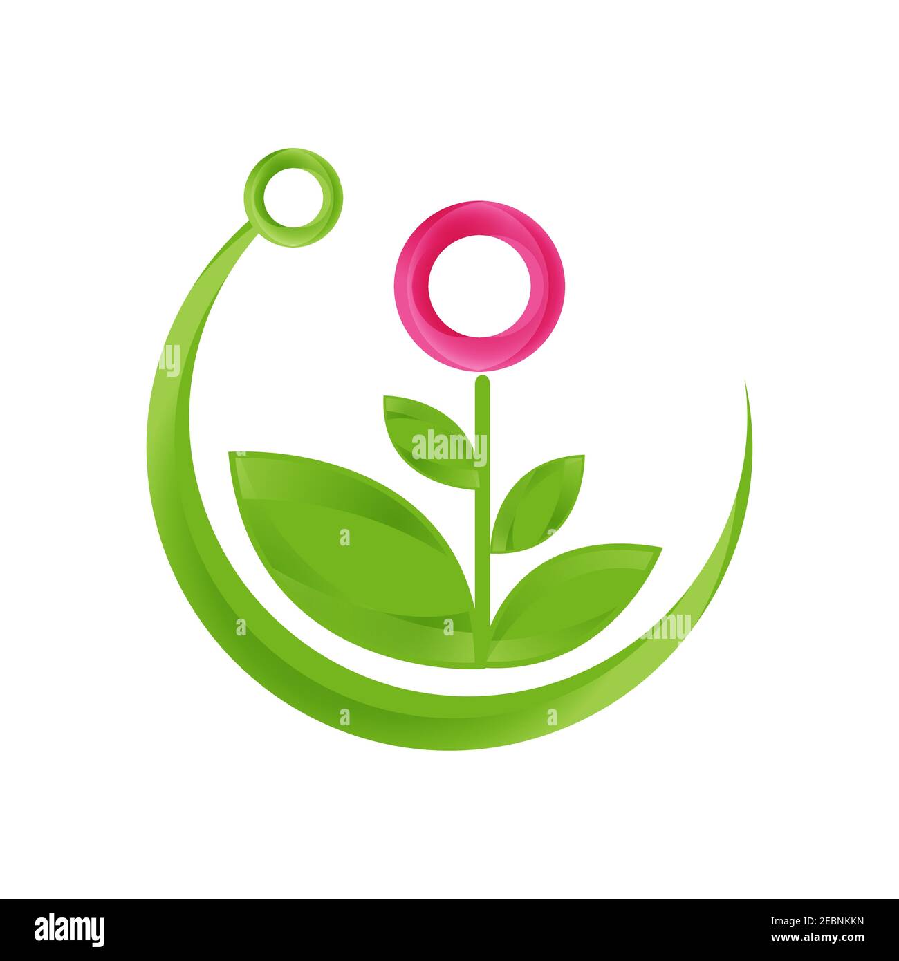Technology design symbol with leaf and flower. Eco friendly technology ...