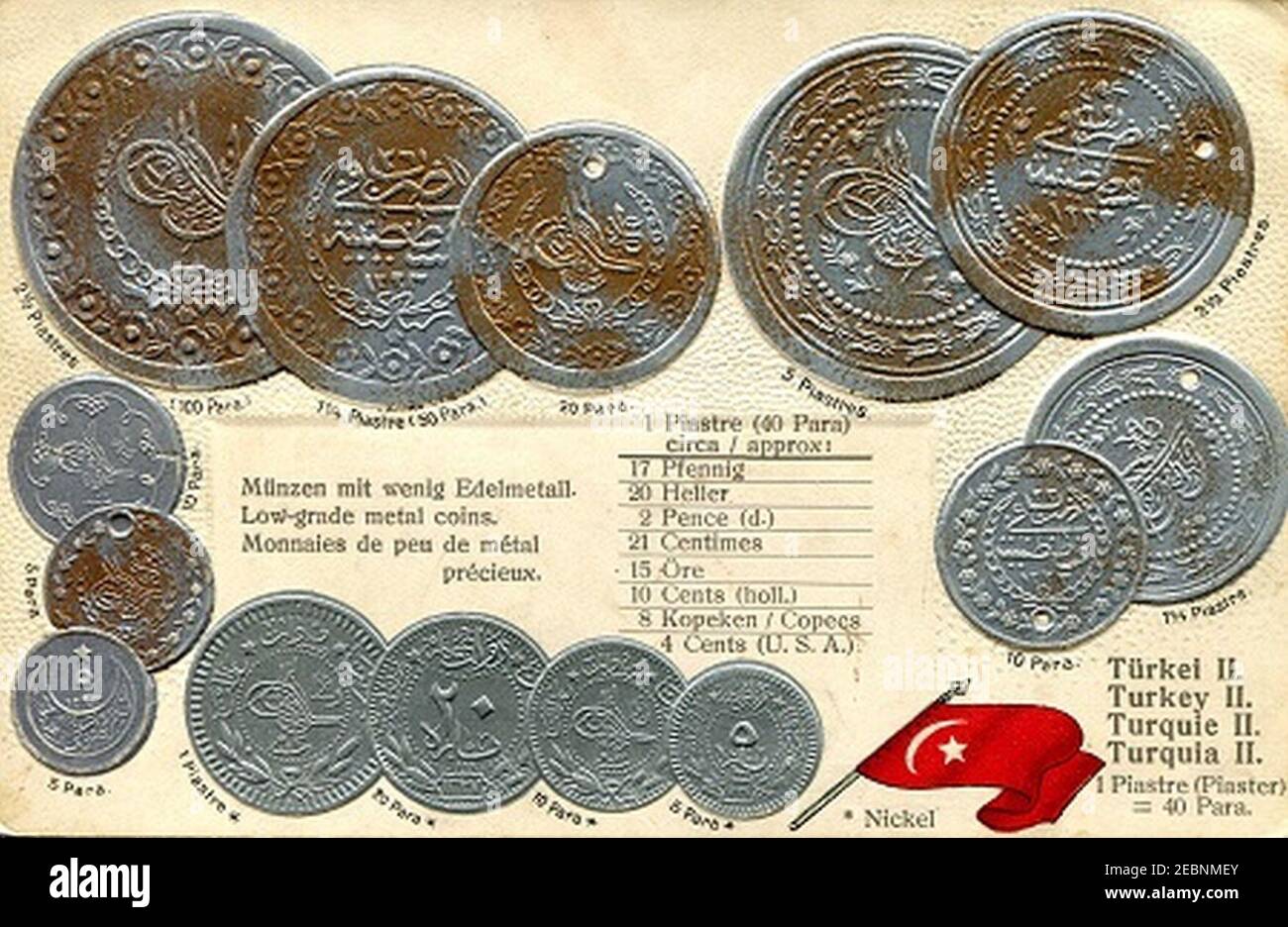 Numismatic postcard from the early 1900's - Ottoman Empire 02 Stock ...