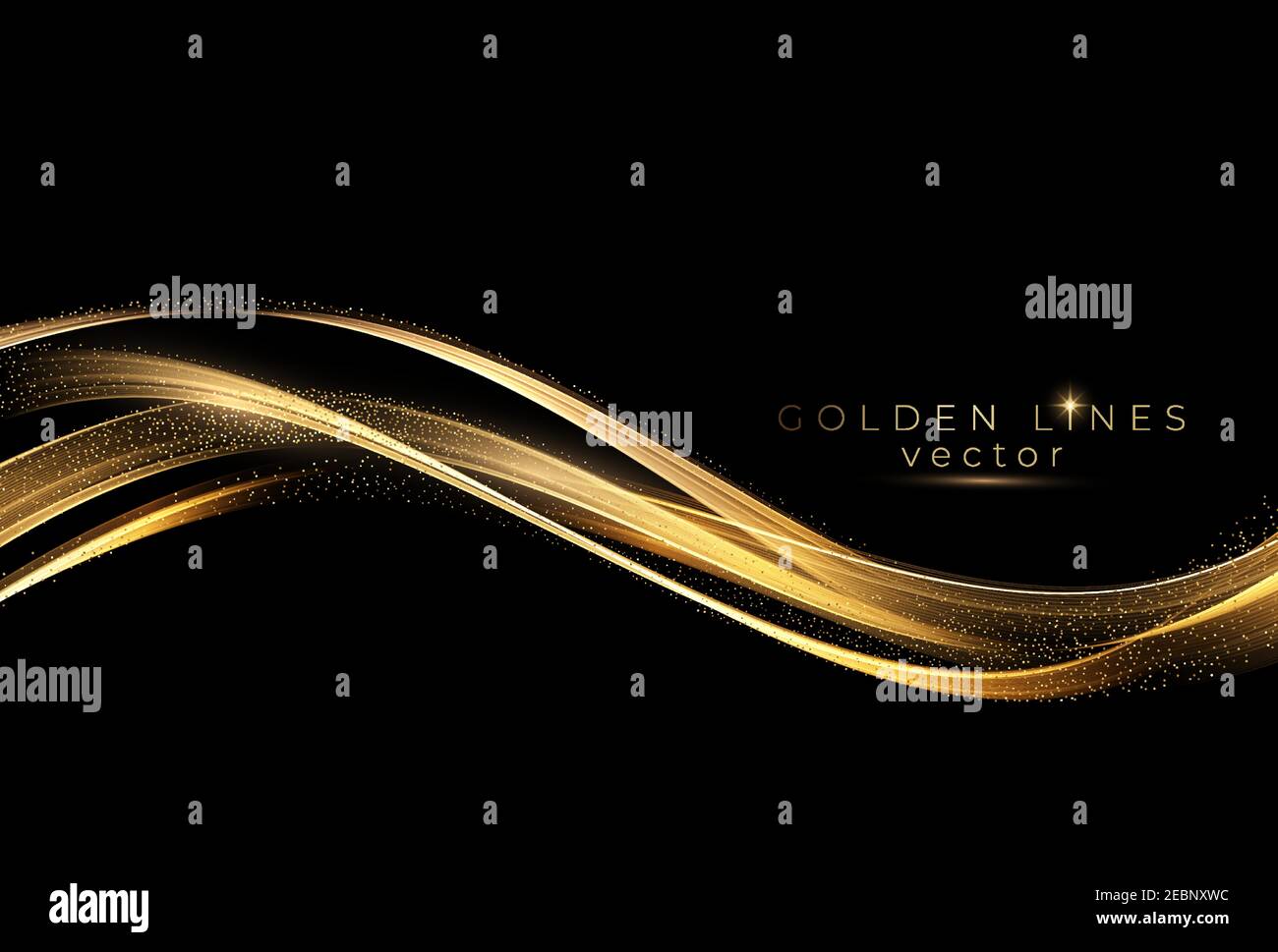 Abstract shiny color gold wave design element Stock Vector Image & Art ...