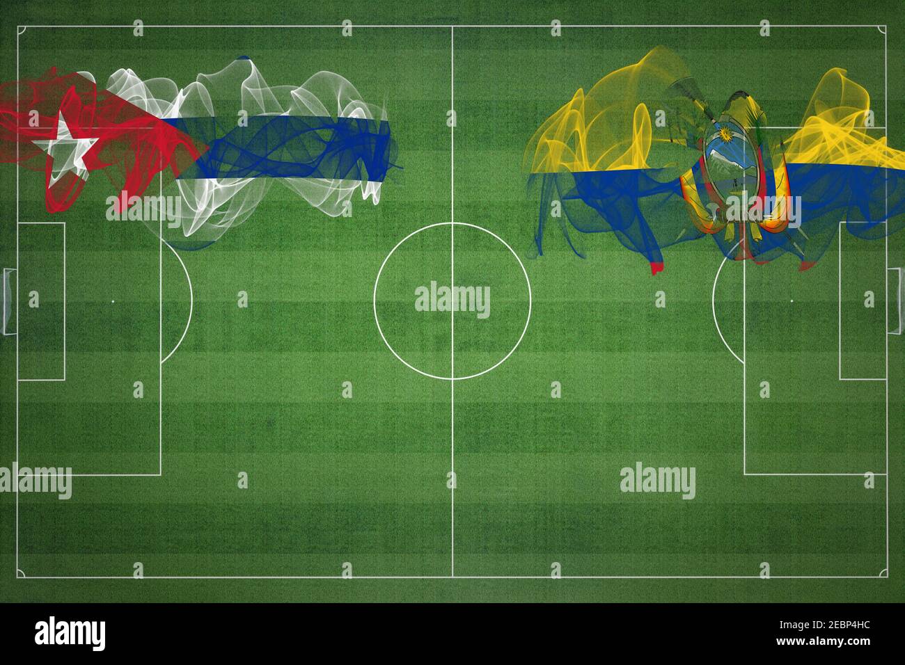 Cuba vs Ecuador Soccer Match, national colors, national flags, soccer ...
