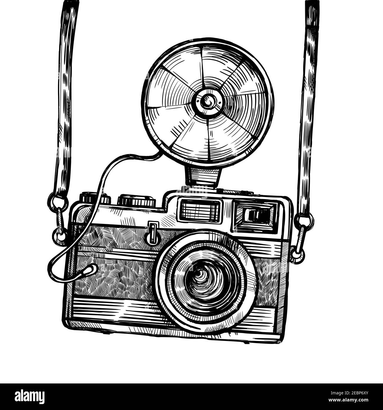Cartoon photo camera picture image Black and White Stock Photos ...