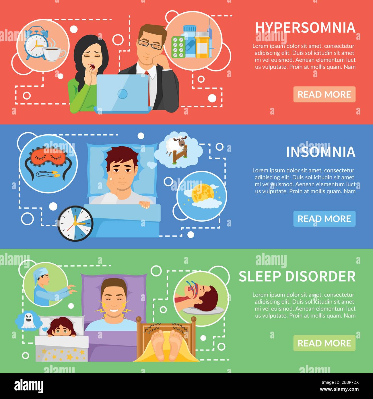 Sleeping disorders Stock Vector Images - Alamy