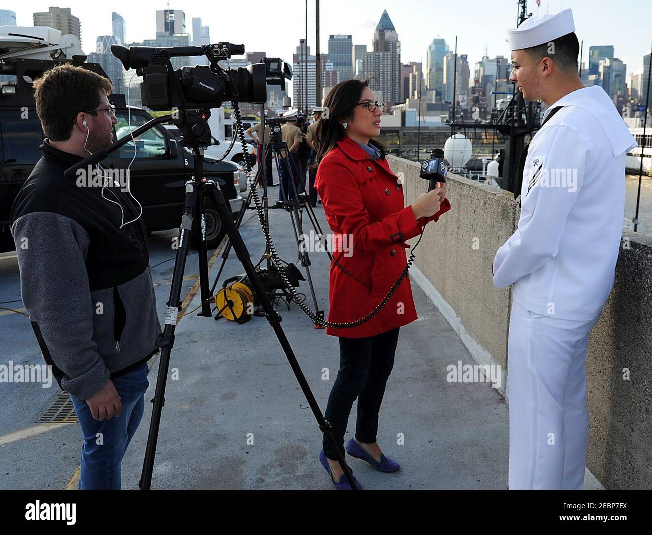 NY1 Noticias Interview Stock Photo - Alamy
