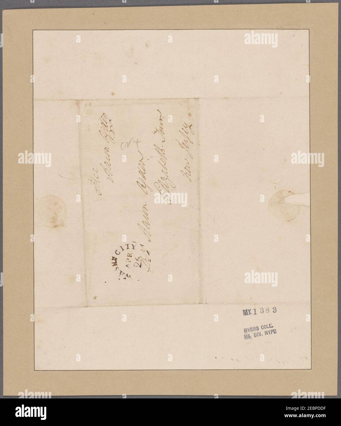 Odgen, Aaron. Washington. To his wife Stock Photo - Alamy