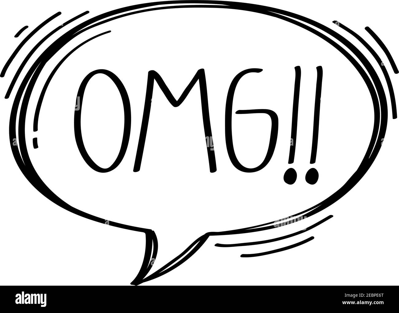 speech bubble with omg social media doodle style icon Stock Vector ...