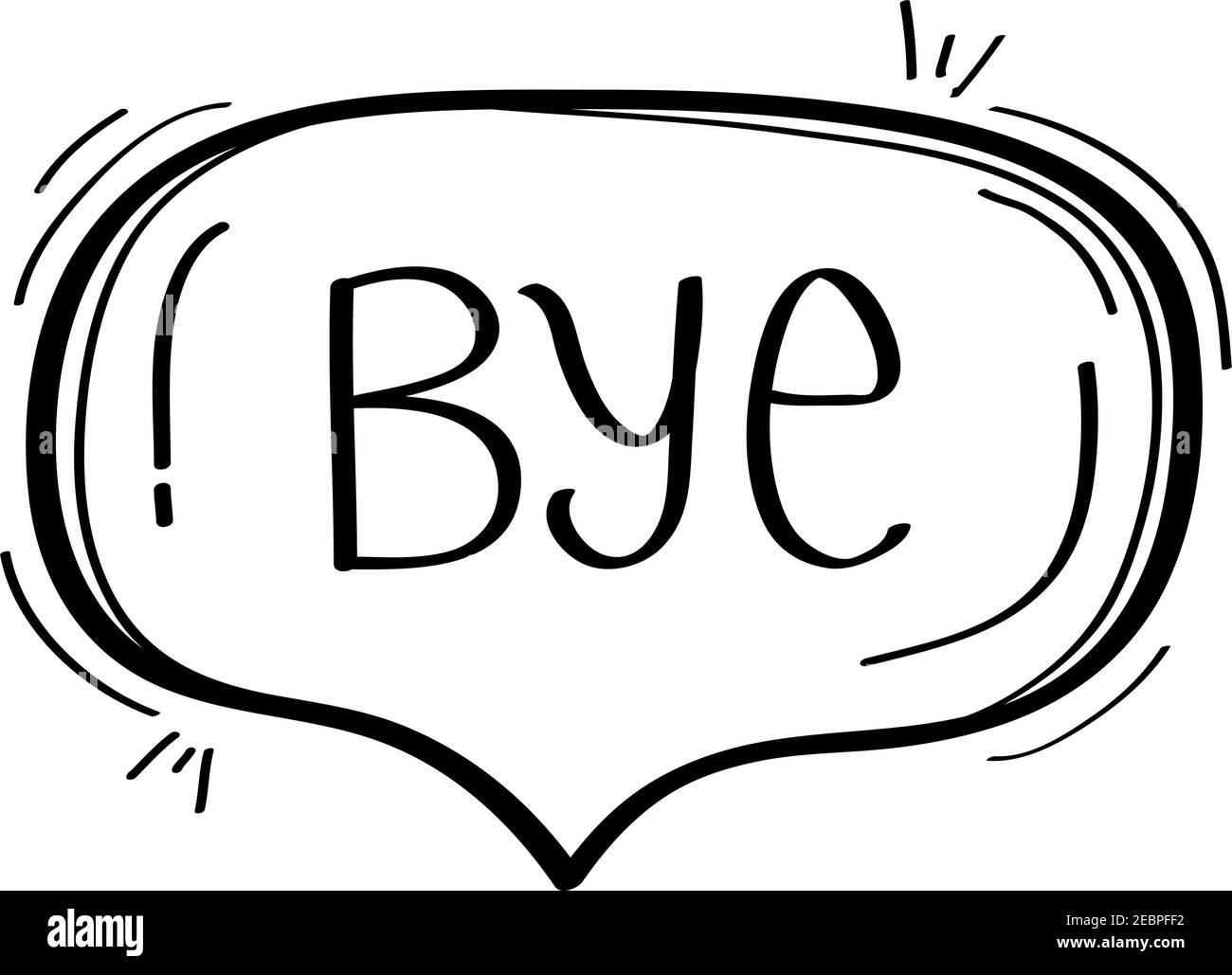 speech bubble with bye word social media doodle style icon Stock Vector ...
