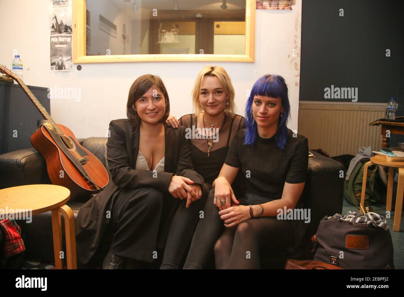 Little May (l-r: Hannah Field, Liz Hammond, Annie Hamilton) backstage ...