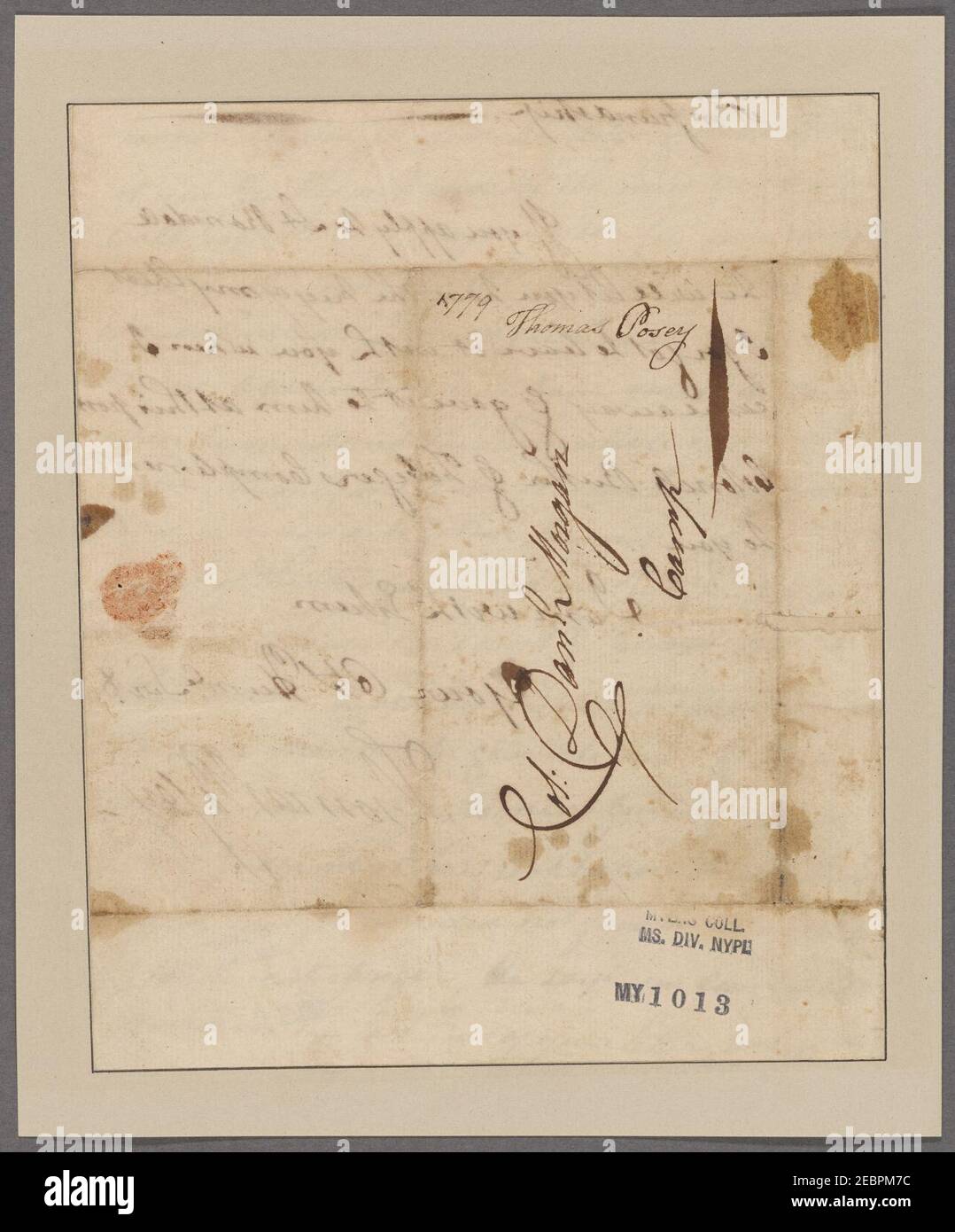 Posey, Thomas. Camp Rose's Farm. To Colonel Morgan Stock Photo - Alamy