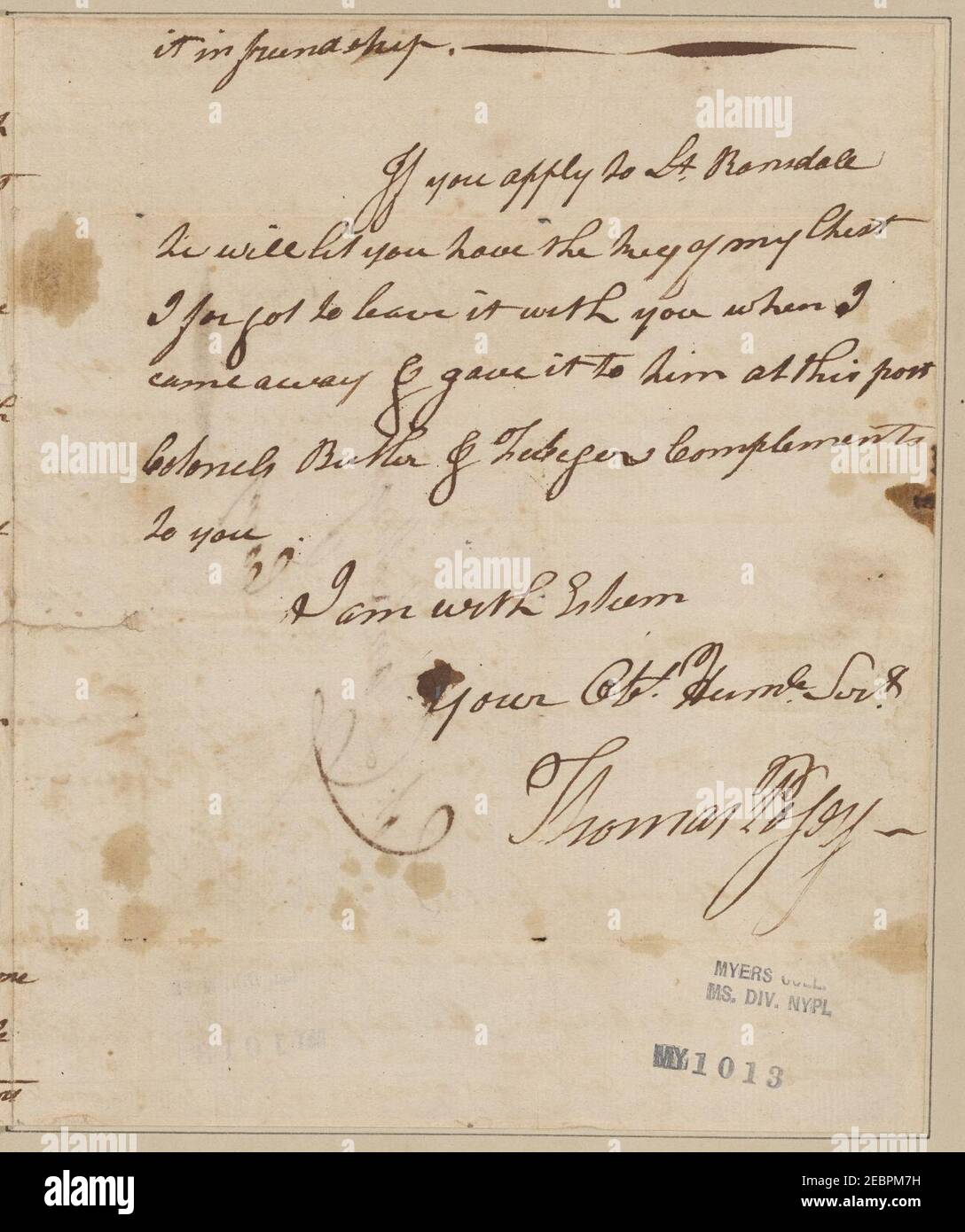 Posey, Thomas. Camp Rose's Farm. To Colonel Morgan Stock Photo - Alamy