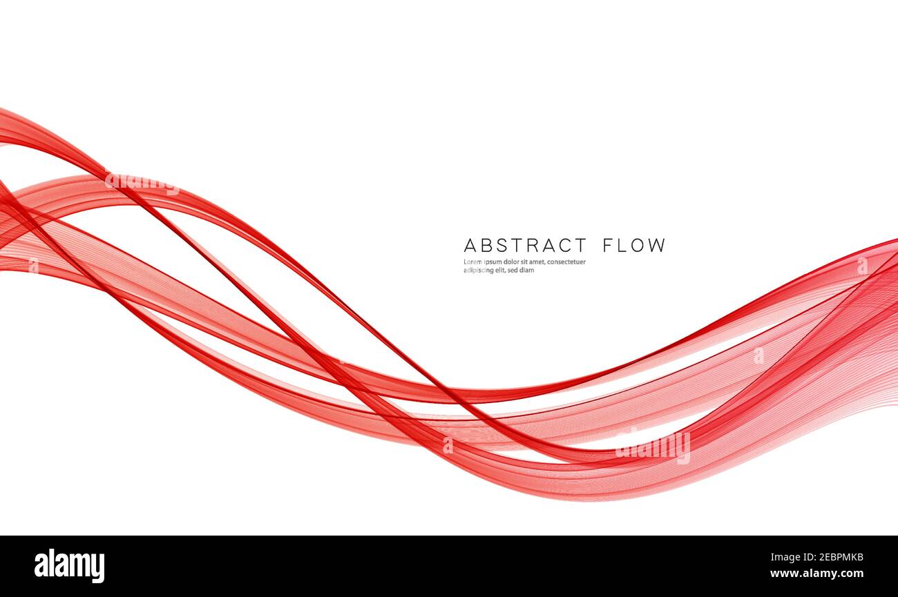 Red color abstract transparent wave design element Stock Vector Image ...