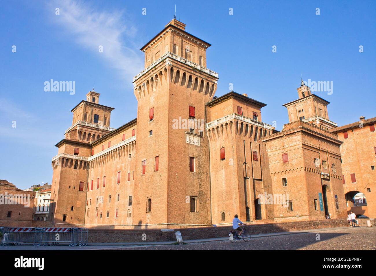 Estense medieval castle sunset view, Ferrara, Italy, Europe Stock Photo ...