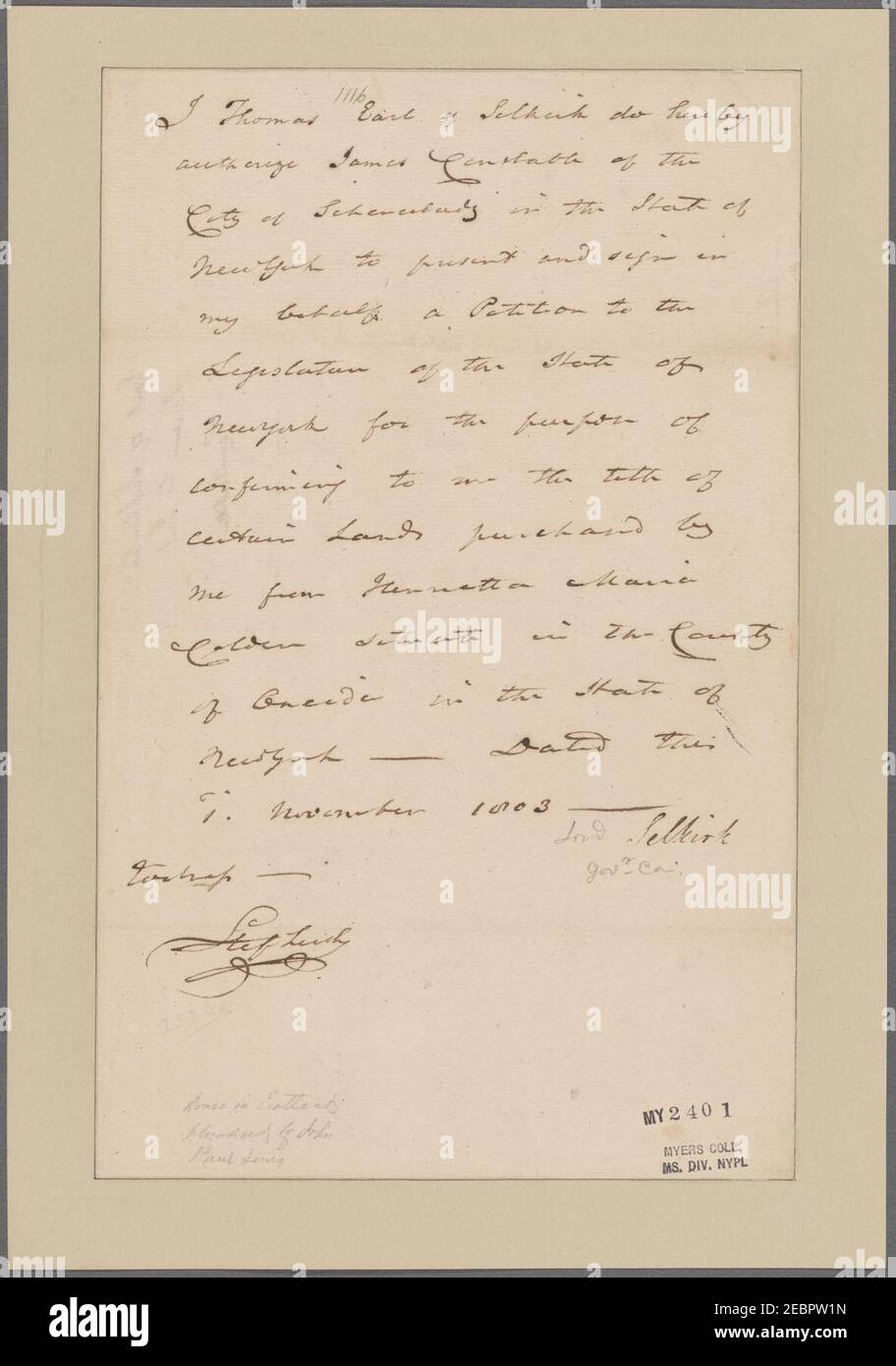 Selkirk, Lord Thomas Stock Photo - Alamy