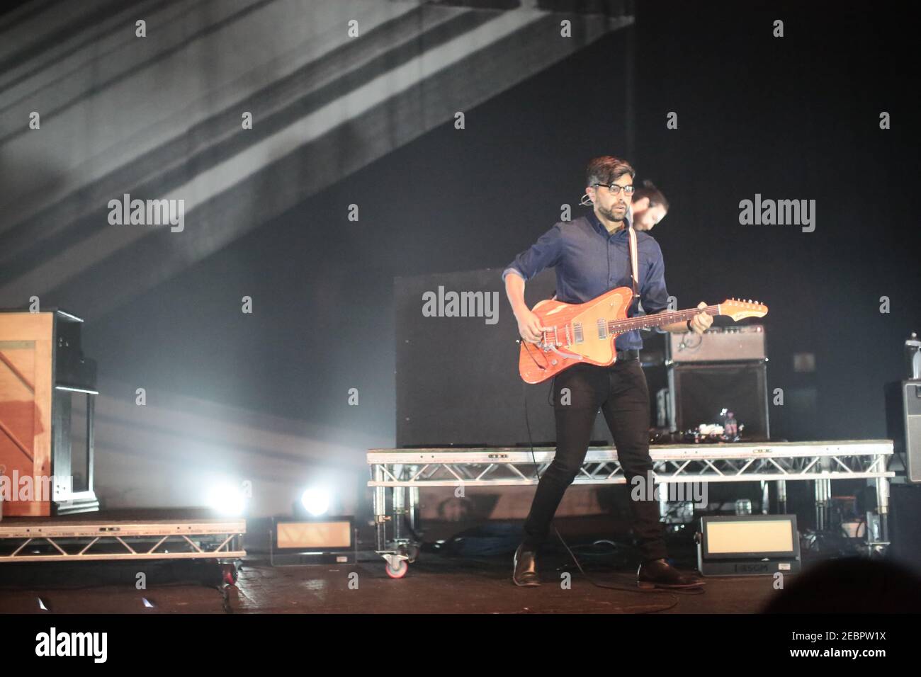 Dave Depper of Death Cab for Cutie performing live on stage at the ...