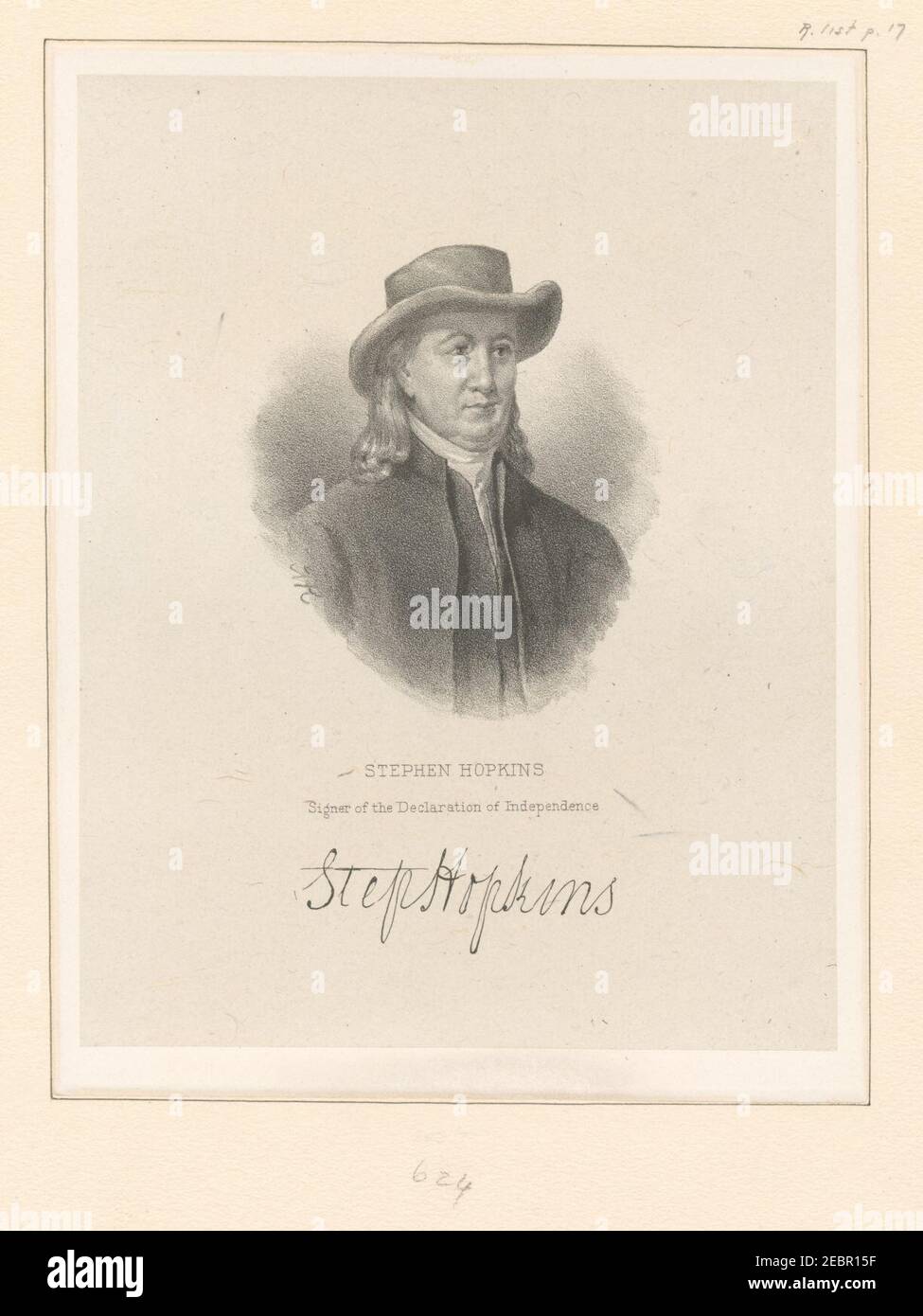 Stephen Hopkins, signer of the Declaration of Independence Stock Photo ...