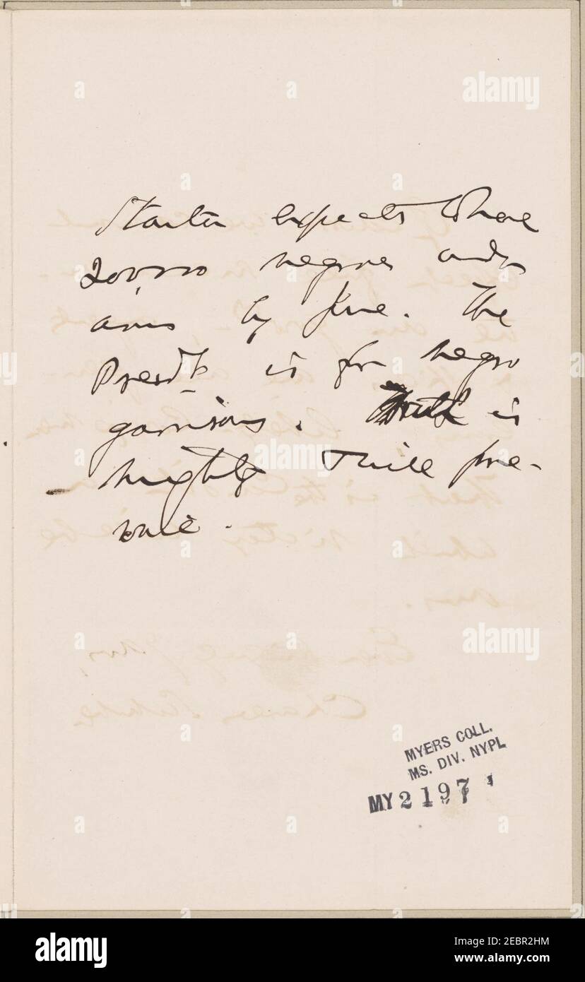 Sumner, Charles. To Charles Scribner Stock Photo - Alamy