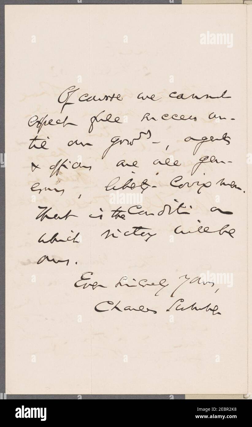 Sumner, Charles. To Charles Scribner Stock Photo - Alamy