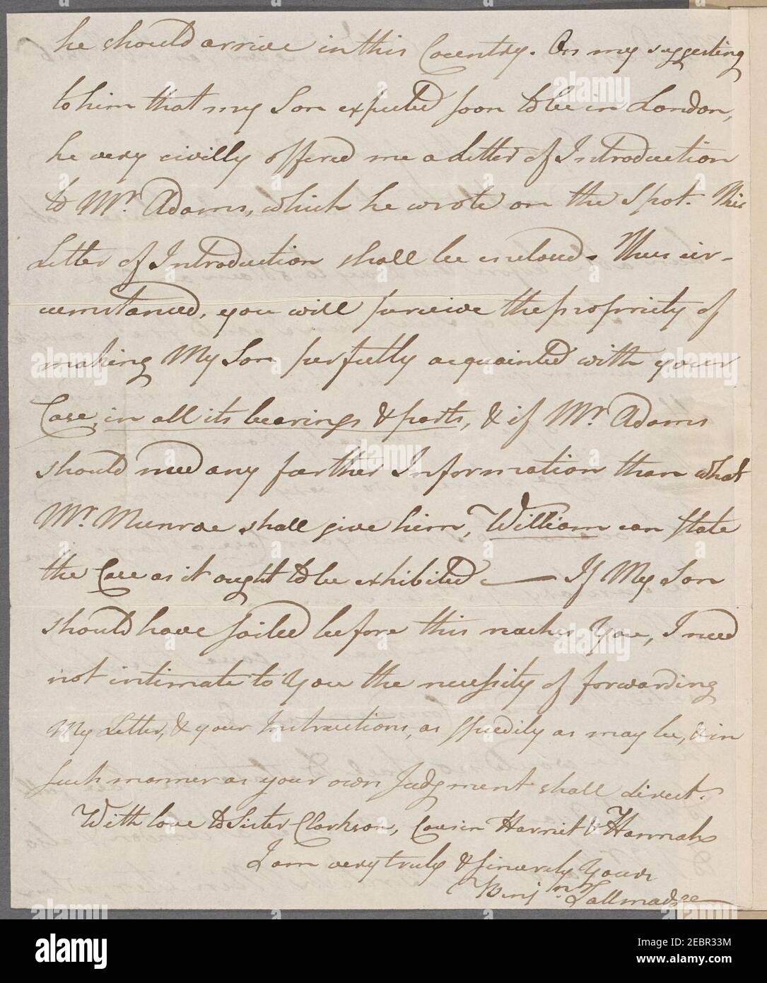 Tallmadge, Benjamin. Washington. To William. Crosby Stock Photo - Alamy
