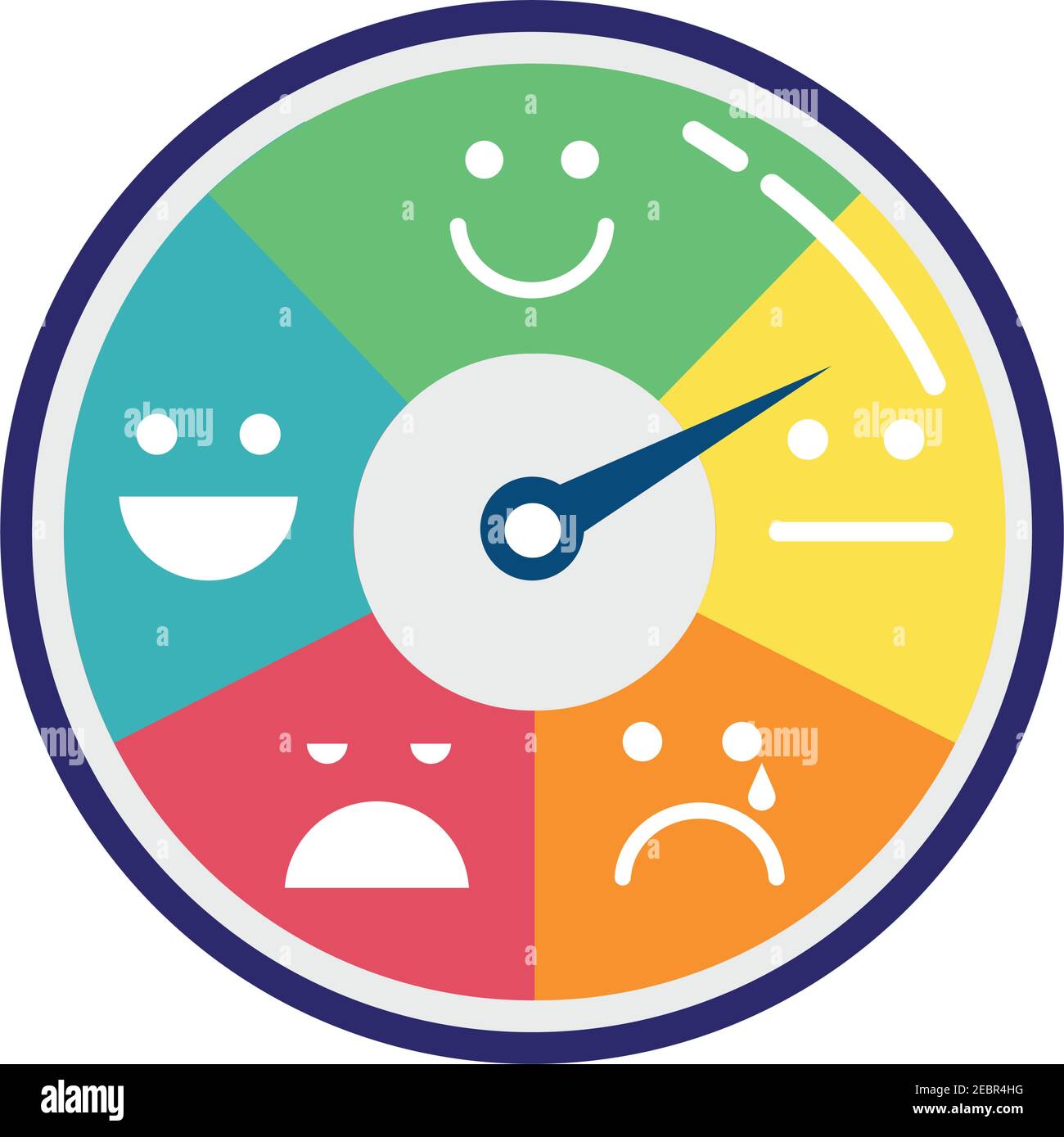 customer satisfaction gauge measure with emojis colors in circle Stock ...